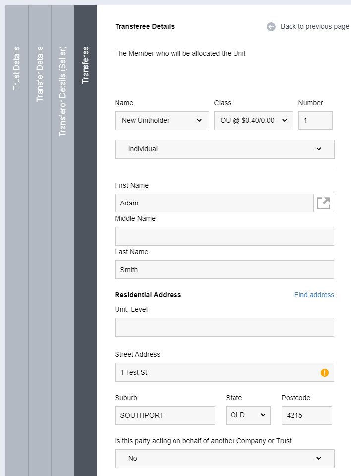 How to prepare a Transfer of Units – NowInfinity