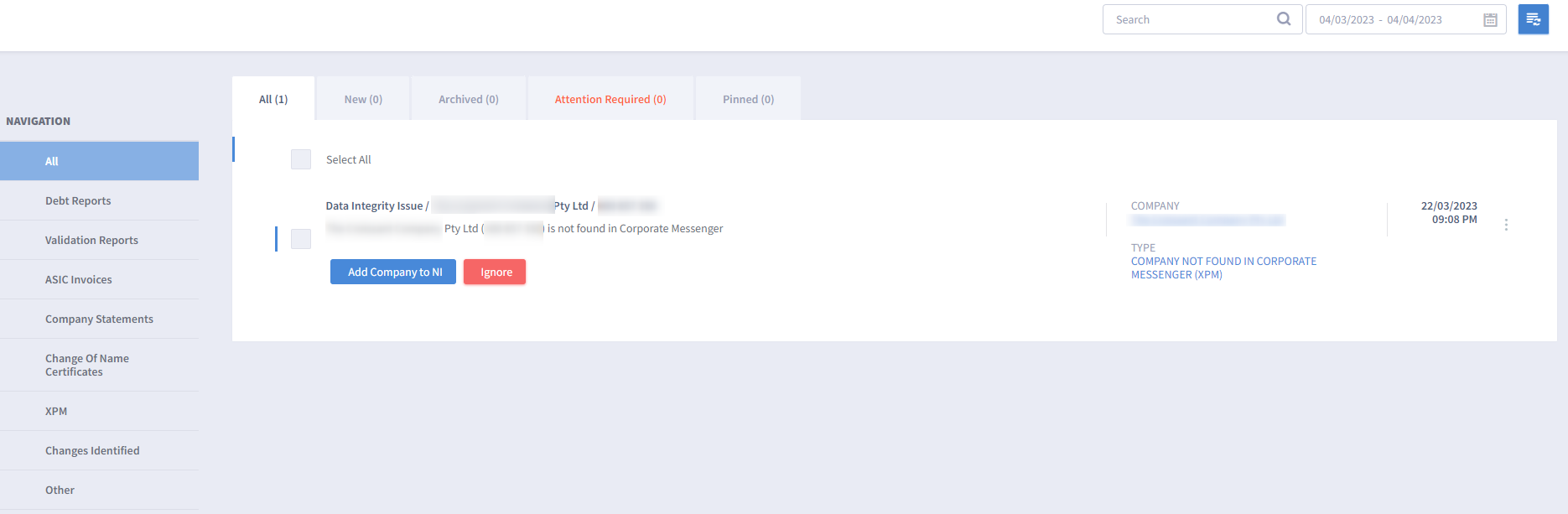 Notification Centre – NowInfinity
