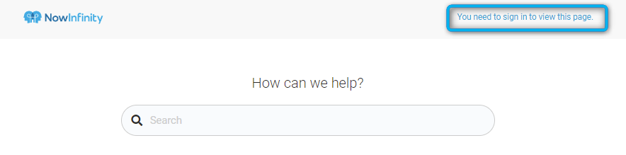 NowInfinity Customer Portal – NowInfinity