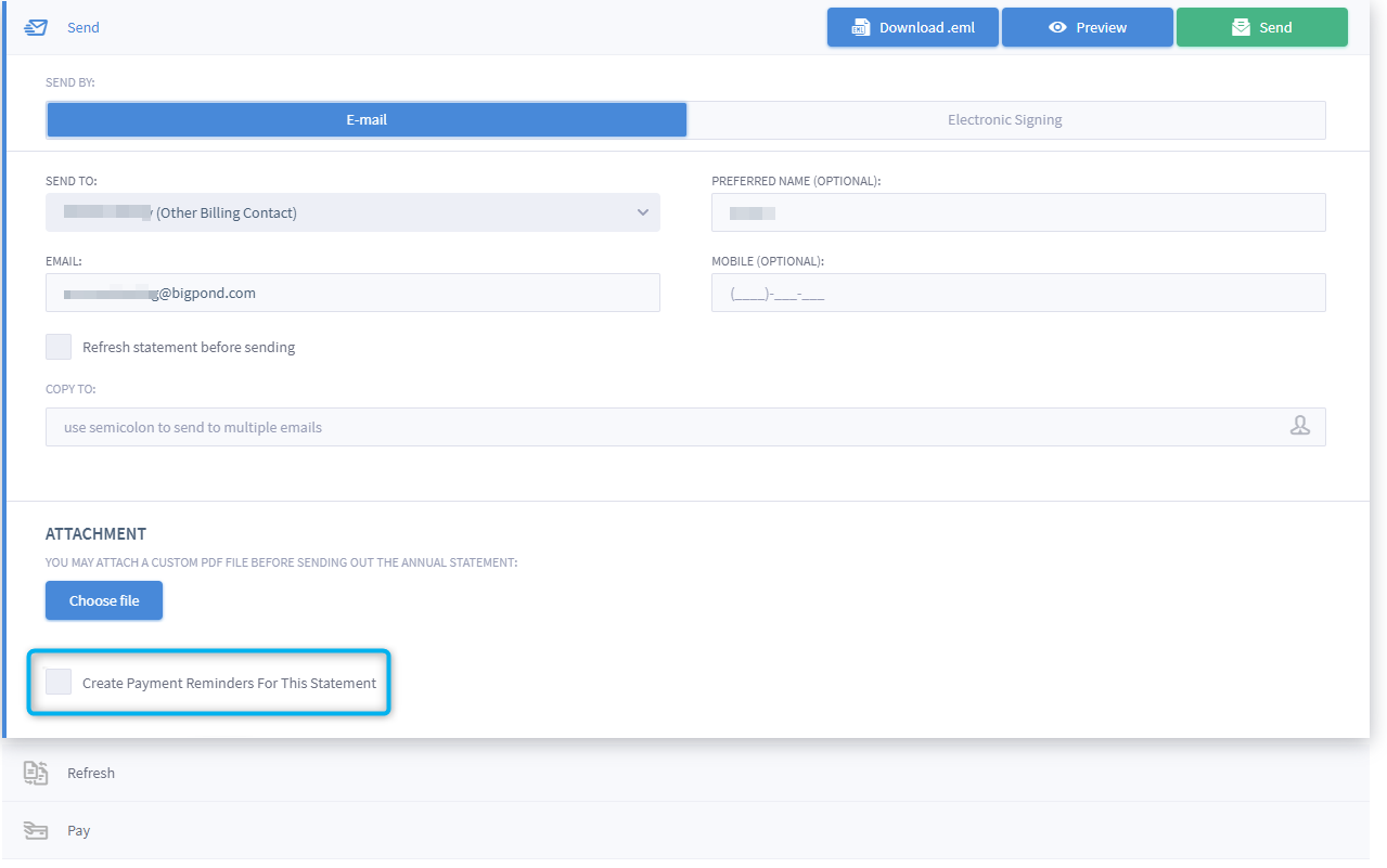 Will payment reminders be scheduled if the ASIC invoice is not sent ...