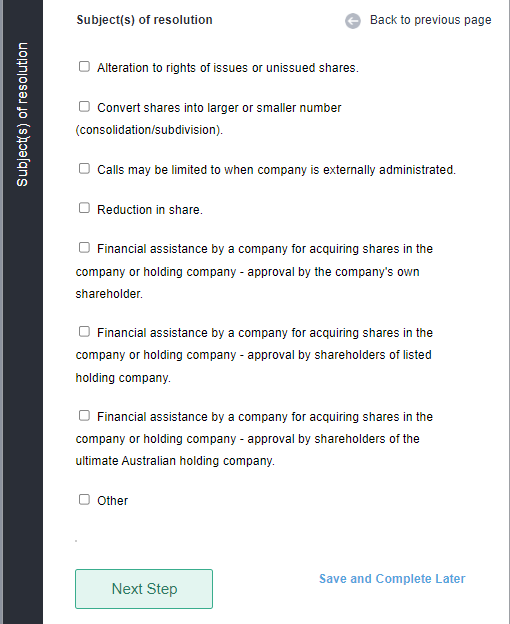 Form 2205 Notification of Resolutions Regarding Shares – NowInfinity