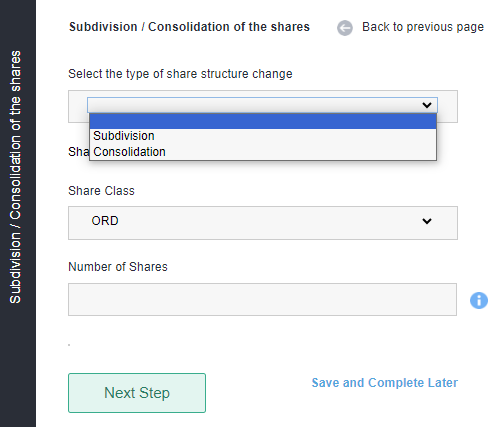 Form 2205 Notification of Resolutions Regarding Shares – NowInfinity